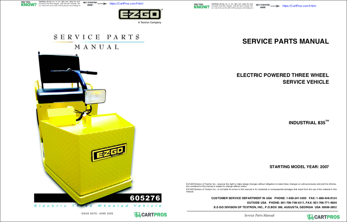 Cushman Manuals - Golf Cart Parts, Manuals & Accessories | CartPros
