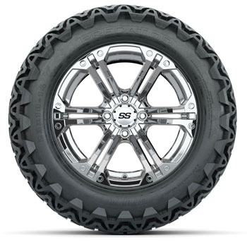 GTW Specter Chrome Wheels with 23in Predator A-T Tires - 14 Inch - Golf ...