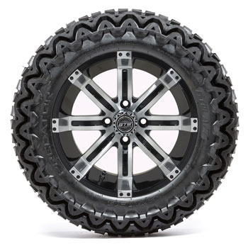 GTW Tempest Black and Machined Wheels with 23in Predator A-T Tires - 14 ...