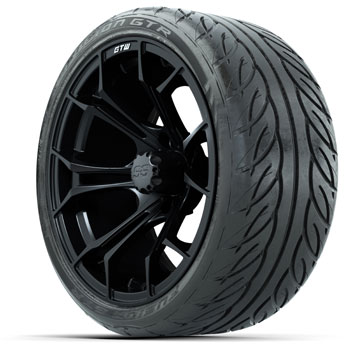 GTW Spyder Matte Black 15 in Wheels with Fusion GTR Lo-Pro Street Tires ...
