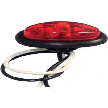 Mini Oval Marker Light w/ Bare Wire Ends, Red Lens/Red - Golf Cart ...